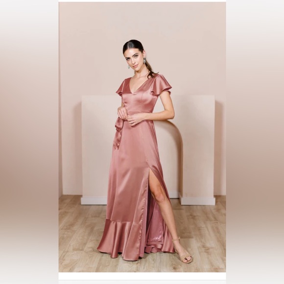 Revelry | Dresses | Revelry Thalia Satin In Desert Rose | Poshmark